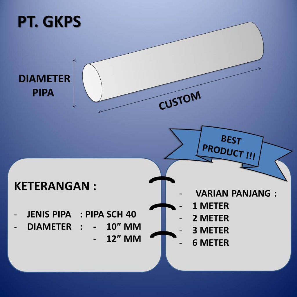 Jual Pipa Sch 40 Dia.10" mm x 2 Meter | Shopee Indonesia