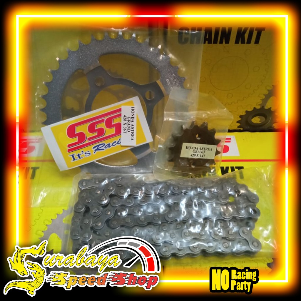 Jual SSS Chain Kit Gear Set Baja Honda Grand Astrea Astra Legenda Win ...