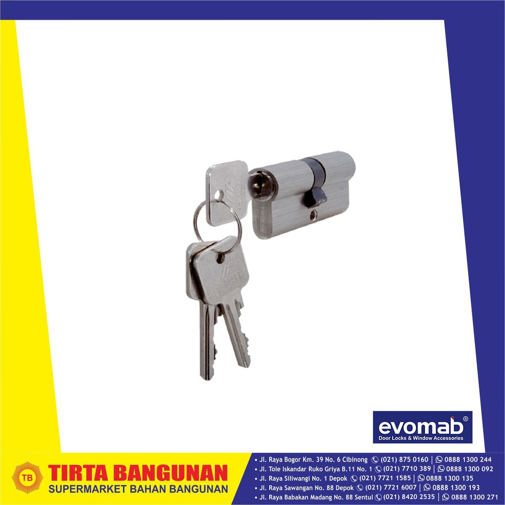 Jual EVOMAB MMCY-DC-B60SN DOUBLE CYLINDER 60 SN/ CYLINDER / SILINDER KUNCI | Shopee Indonesia