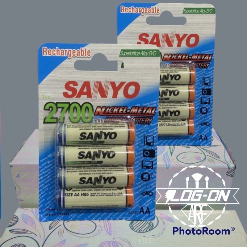 Jual Baterai Charger Sanyo 2700Mah AA 1.2V isi4 Batere Cas A2 Sanyo 2700Mah 2700mah Battery ...