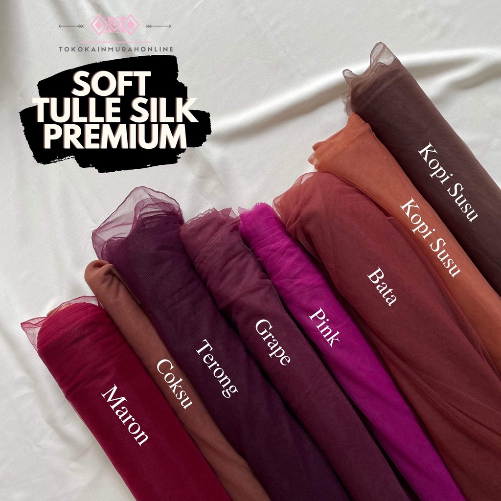 Jual Kain Tile (Soft Tulle/Kain Tille lembut) HALUS Polos Silky ...
