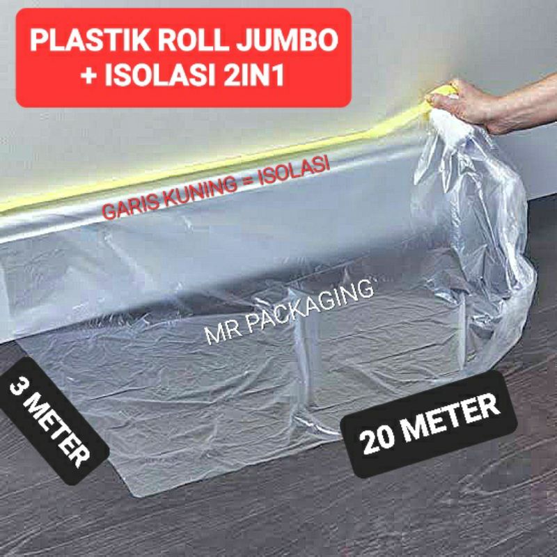 Jual PLASTIC COVER 4 Meter X 20 Meter PLASTIK MASKING PENUTUP BODY ...