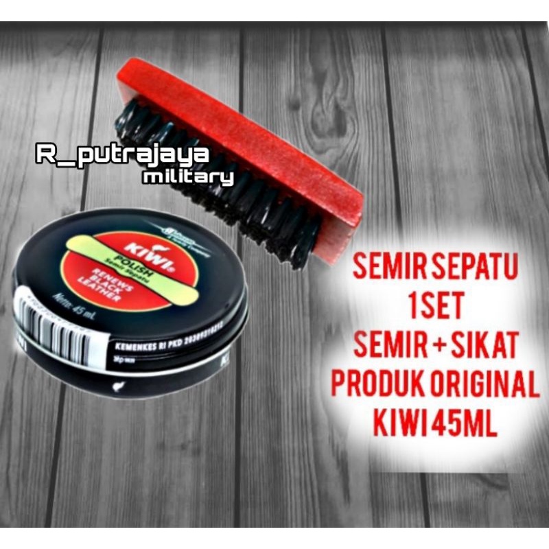 Jual Semir Sepatu Kiwi shoe Polish Besar 45ml 17,5ml Lengkap + Sikat semir | Shopee Indonesia
