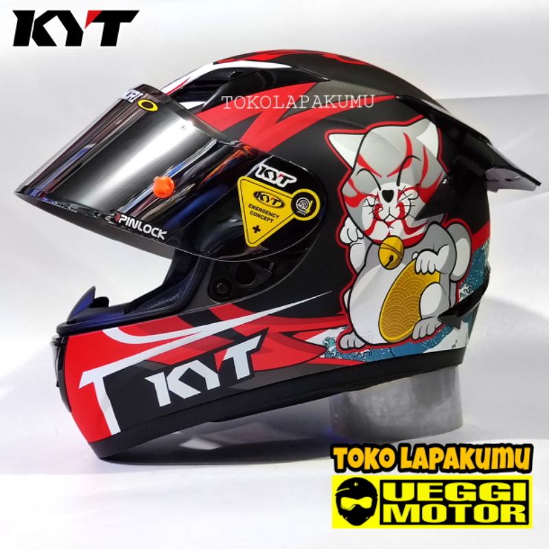Jual KYT R10 BLACK DOF MODIF PAKET GANTENG | Shopee Indonesia