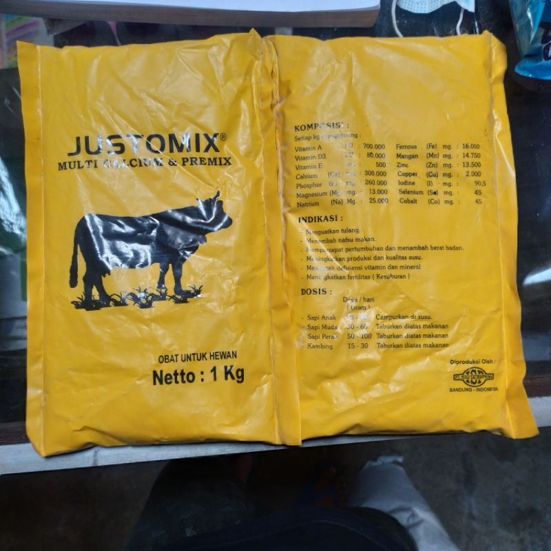Jual Justomix Mineral Premix 1kg Untuk Sapi Kambing Domba Berkualitas ...