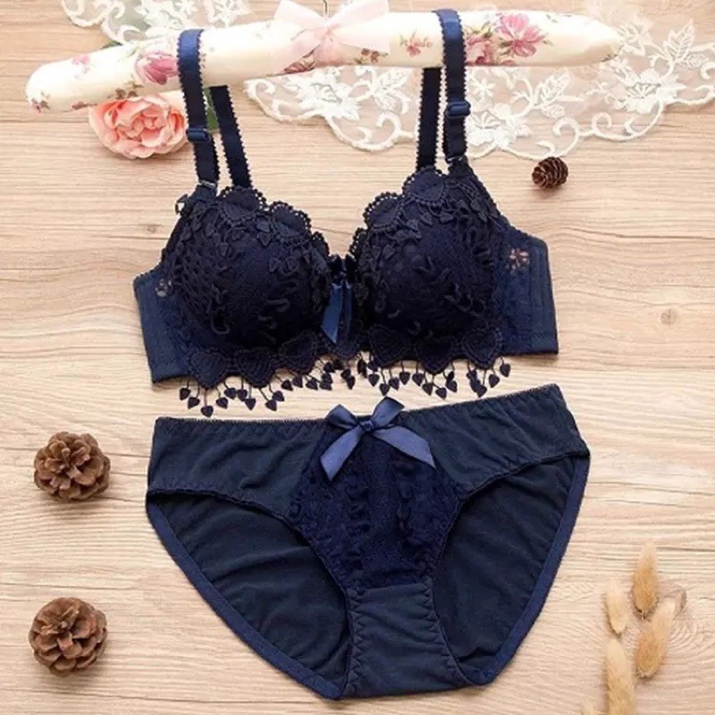 Jual Bh Bra Set Panty Push Up Sexy Lace Korea Lingerie Shopee Indonesia