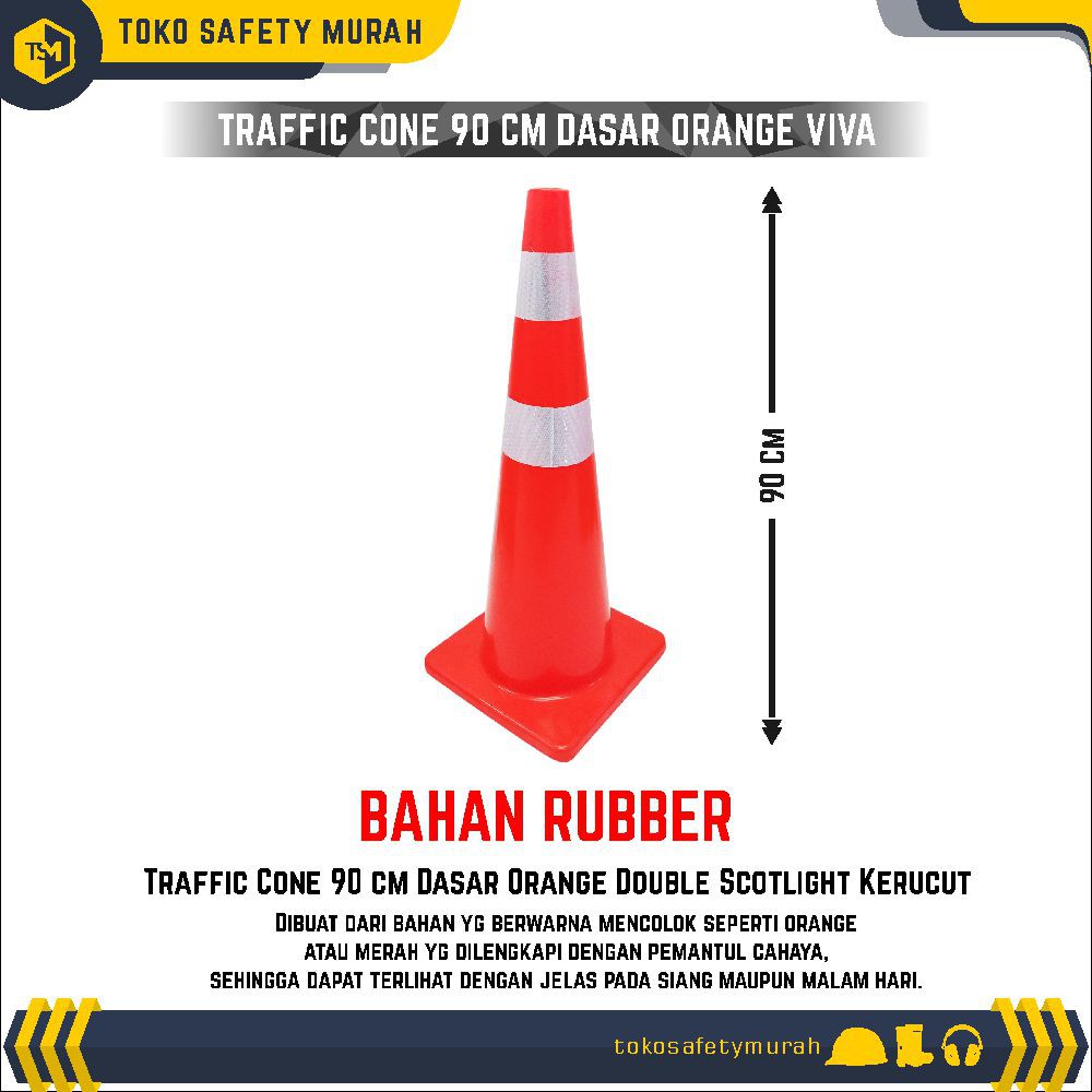 Jual Traffic Cone Karet 90cm Rubber Kerucut Jalan Tinggi 90 cm Orange Scotlight Double | Shopee ...
