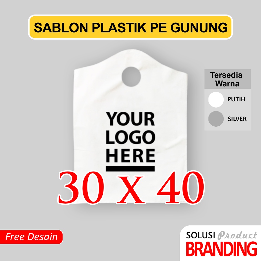 Jual Sablon Plastik Pe Gunung Ukuran 30 X 40 Putih & Silver | KEMASAN ...
