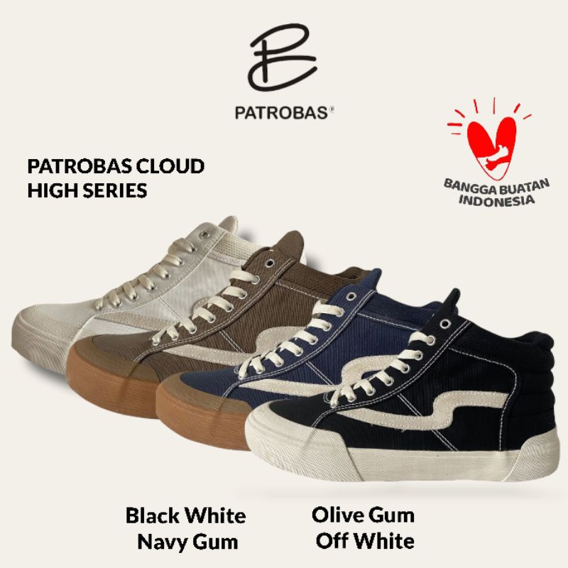 Jual Patrobas Cloud High Black White / Navy / Olive / Off White | Shopee Indonesia