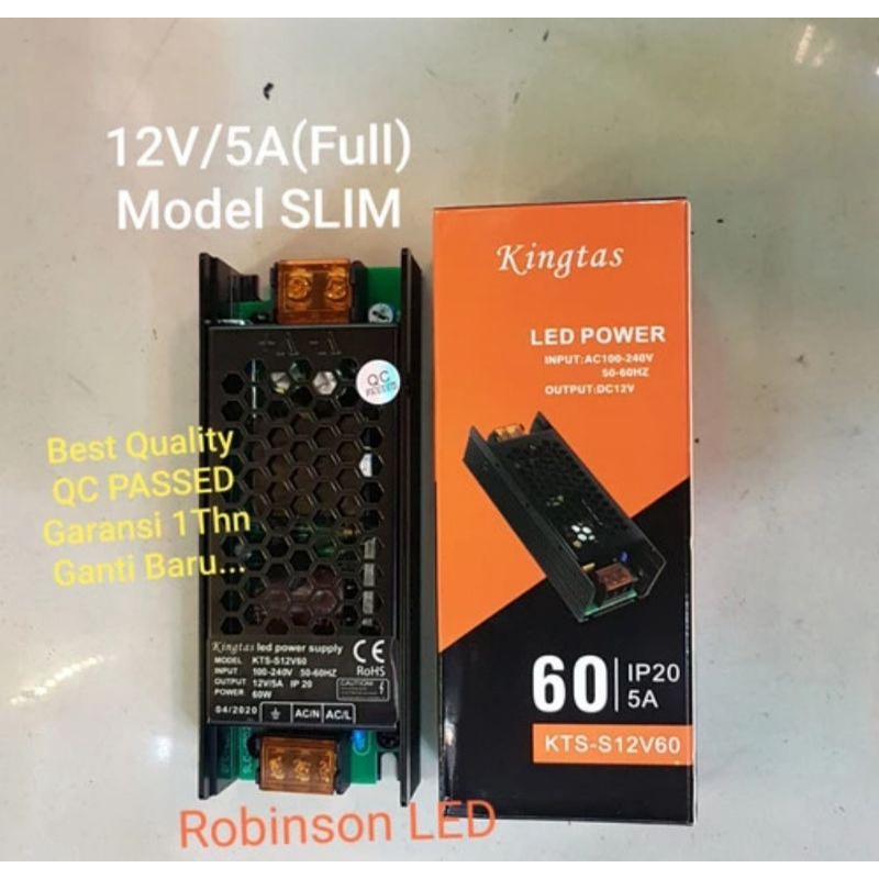 Jual POWER SUPPLY SWITCHING ADAPTOR TRAFO 12V 5A 5 AMPER KINGTAS ...