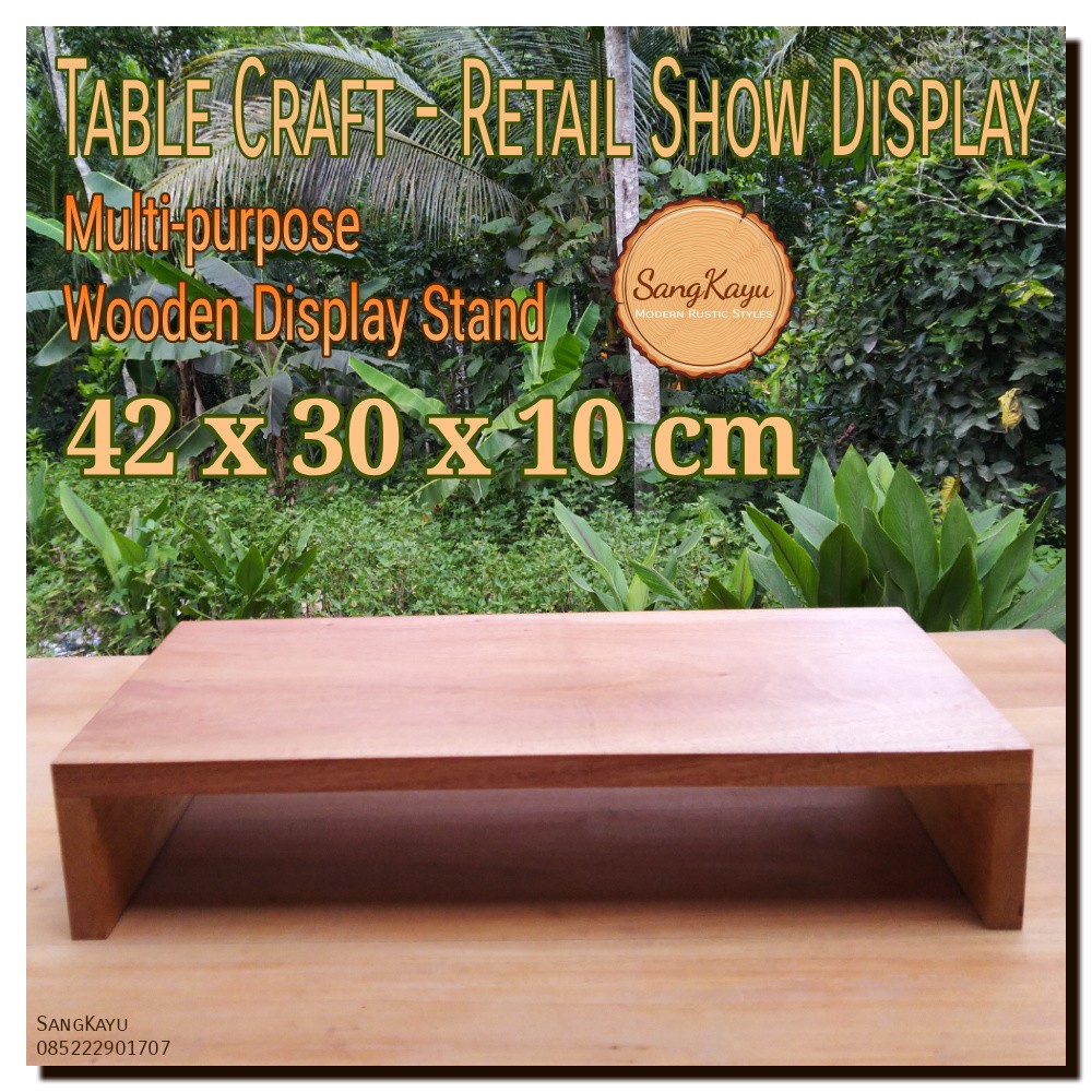 Jual Wooden multi-purpose rack display 42x30x10 cm table craft rak kayu ...