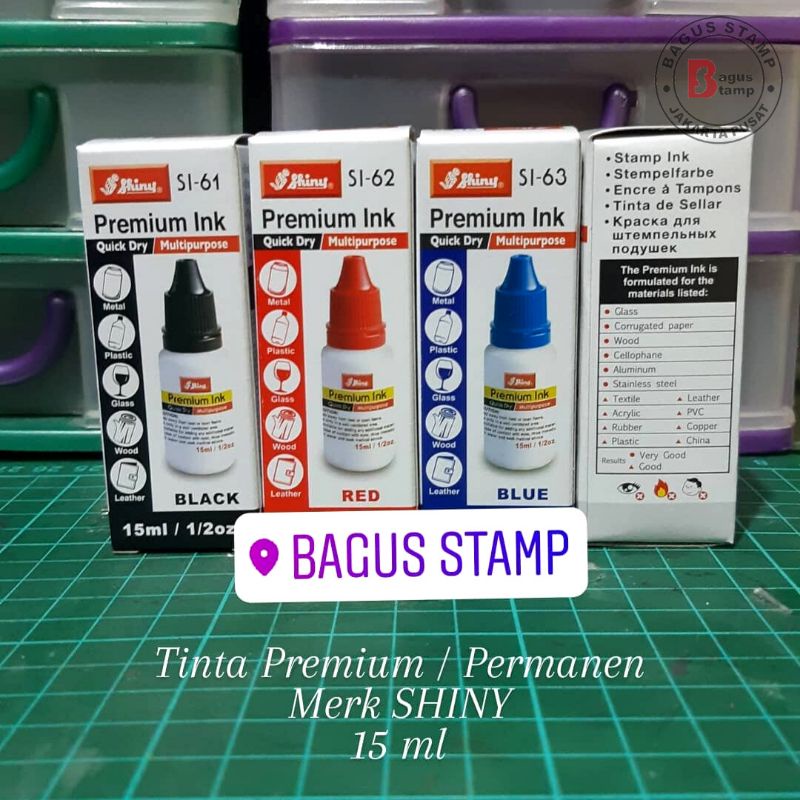 Jual Tinta Stempel Permanent / Premium / plastik kaca kayu besi foil ...