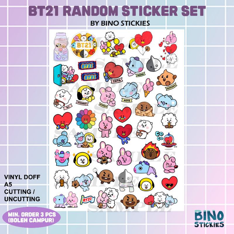 Jual [BTB-30] 30 PCS BT21 Random Sticker Set / Stiker BTS / Stiker BT21 ...