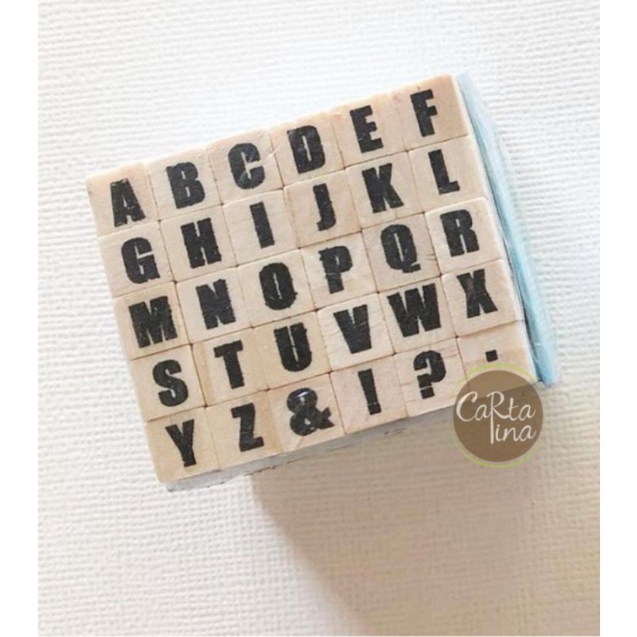 Jual Wooden alphabet stamp scrapbook journal stempel huruf | Shopee ...
