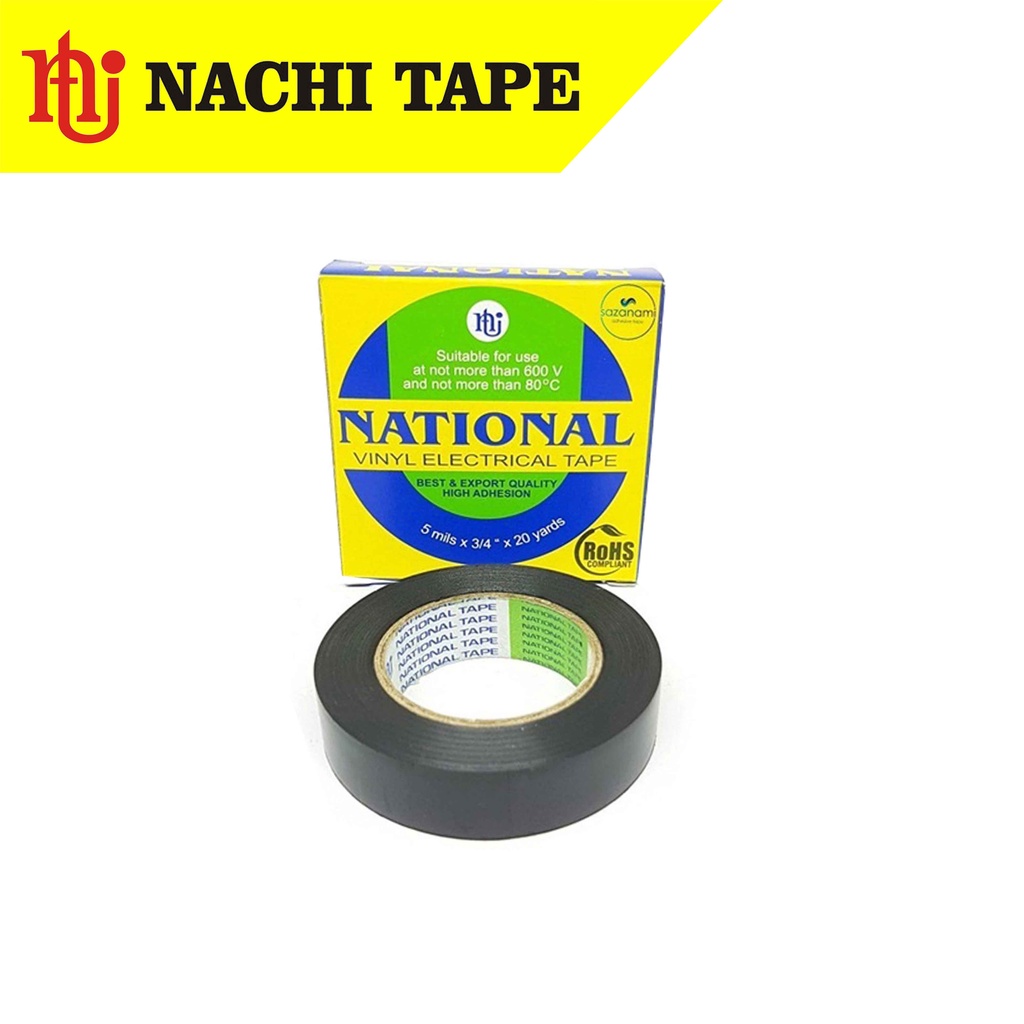 Jual Nachi National Isolasi Electrical PVC 5mil x 3/4" x 20 yards Hitam ...