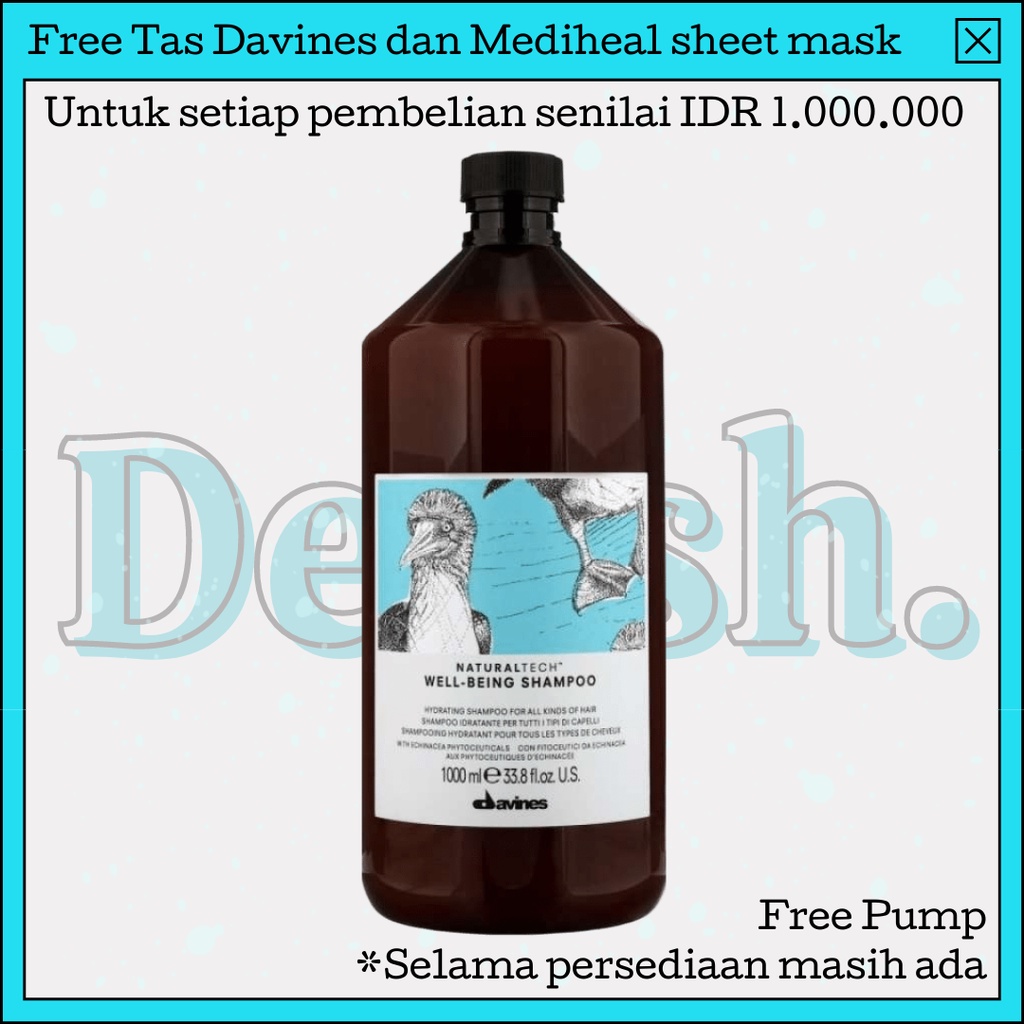 Jual Davines - WELLBEING WELL BEING SHAMPOO 1000ML | Shopee Indonesia