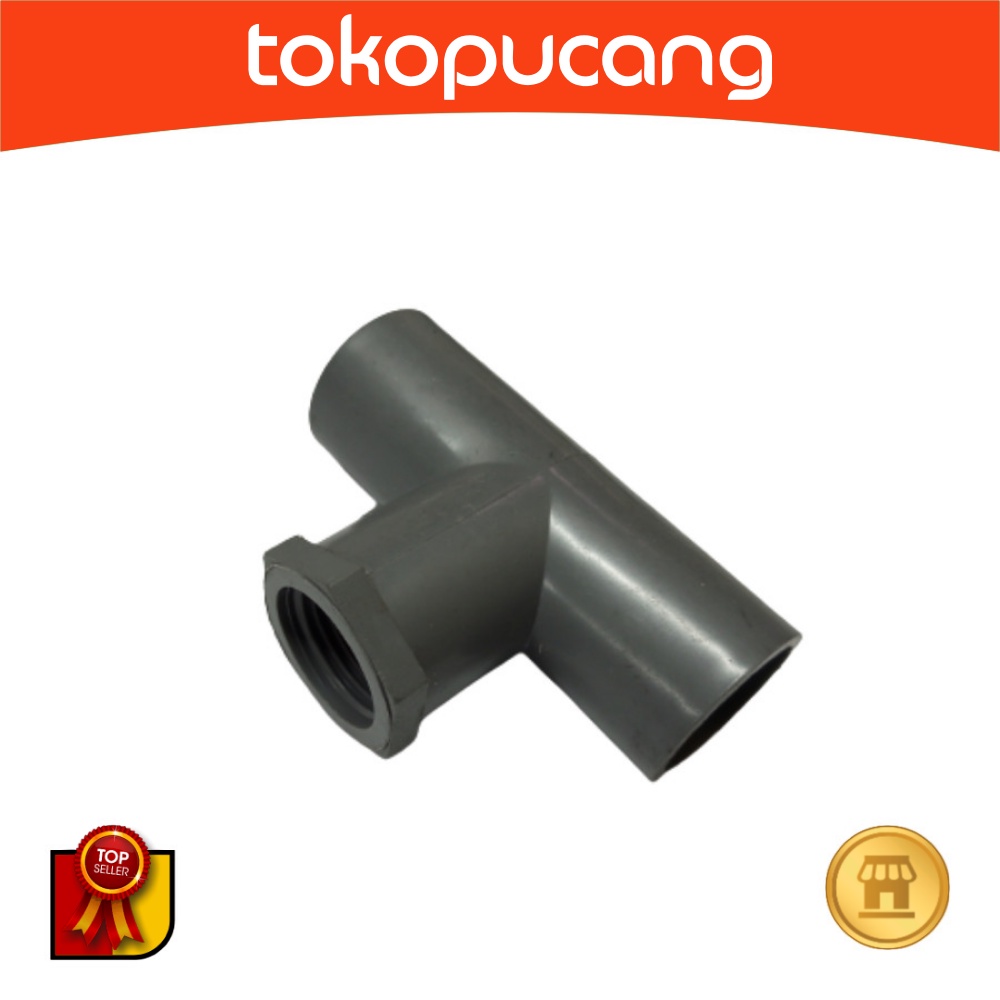 Jual Sambungan T Drat Socket 1/2 " Pvc Trilliun / Faucet T 1/2 ...