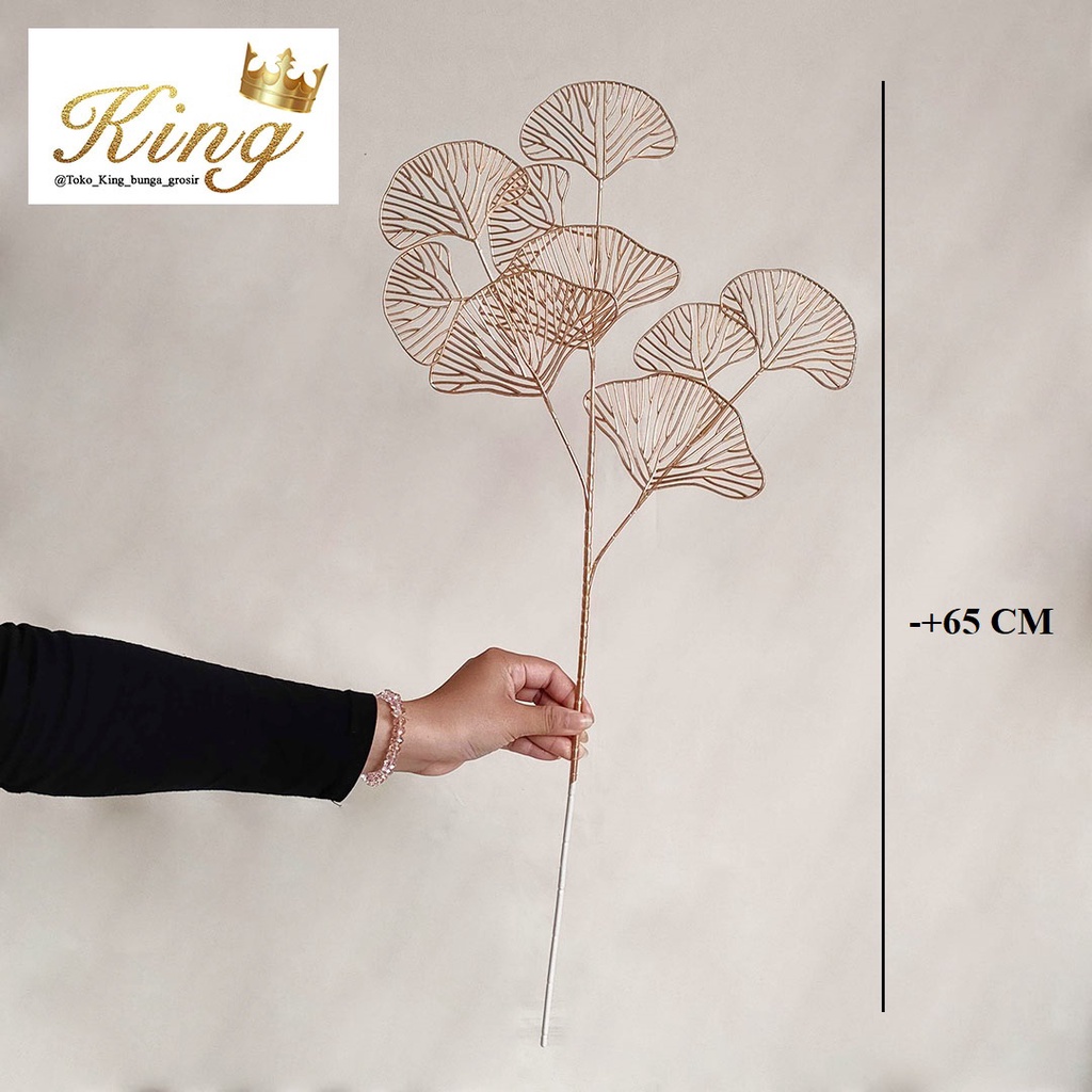 Jual Artificial Flower Gold Shell Leaf Ginkgo Bunga Plastik Buatan ...