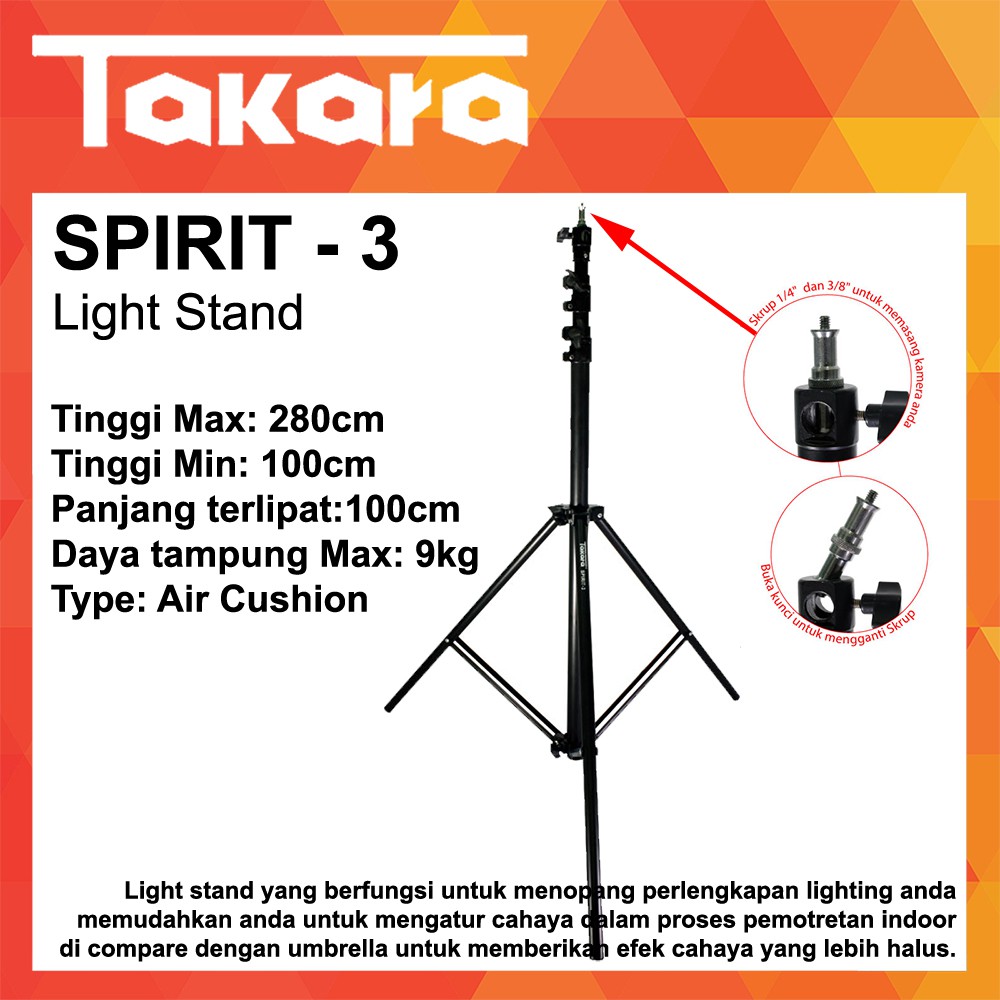 Jual Light stand Takara Spirit-3 Spirit 3 for ( Lighting and Studio ...