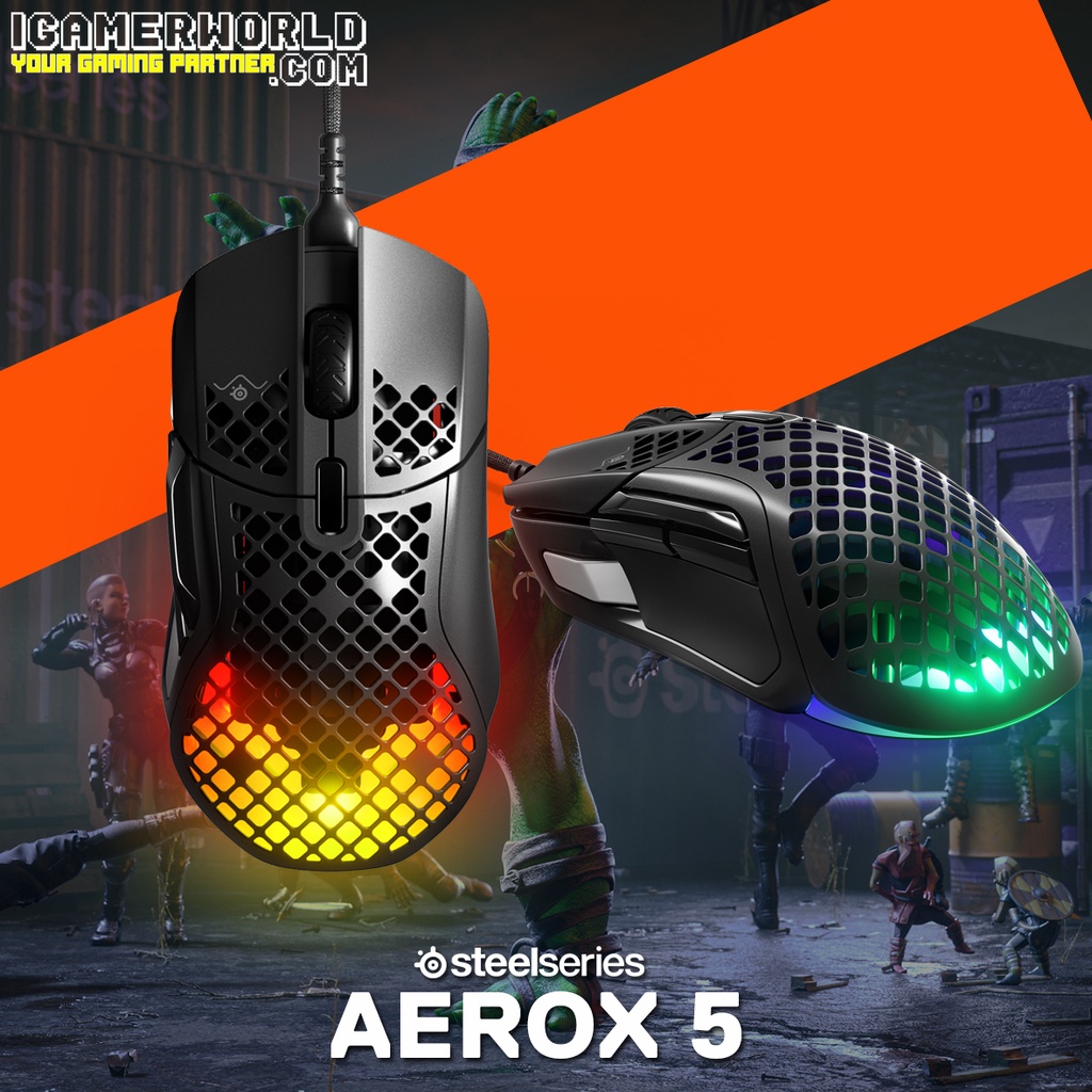 Jual Steelseries Aerox 5 Ergonomic Gaming Mouse - 66g/AquaBarrier/9 Buttons | Shopee Indonesia