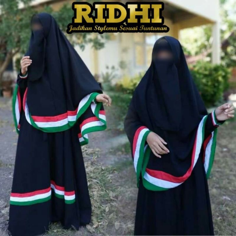 Jual Set setelan Gamis Palestina syari plus khimar free cadar tali baju ...