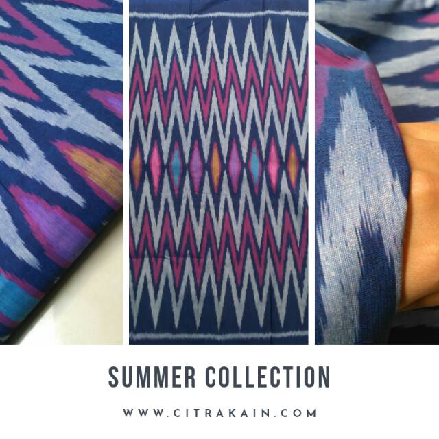 Jual Kain Tenun Endek Motif Rangrang Biru | Shopee Indonesia