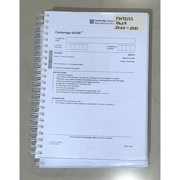 Jual CAMBRIDGE IGCSE PHYSICS PAST PAPER BOOK | Shopee Indonesia