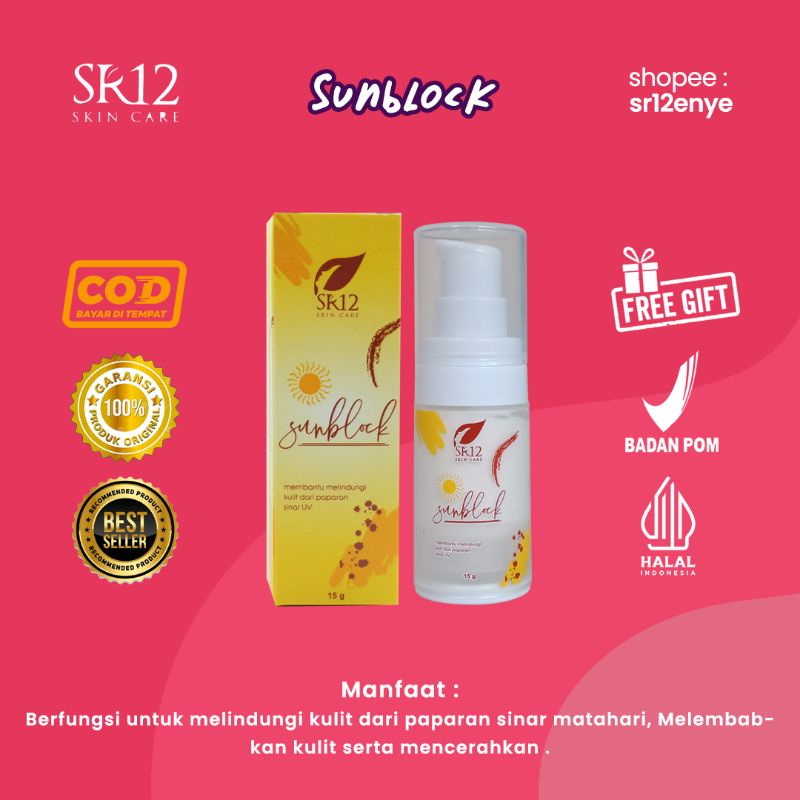 Jual SUNBLOCK SUNCARE SR12 Pelindung Wajah dari Sinar UV Mencerahkan ...