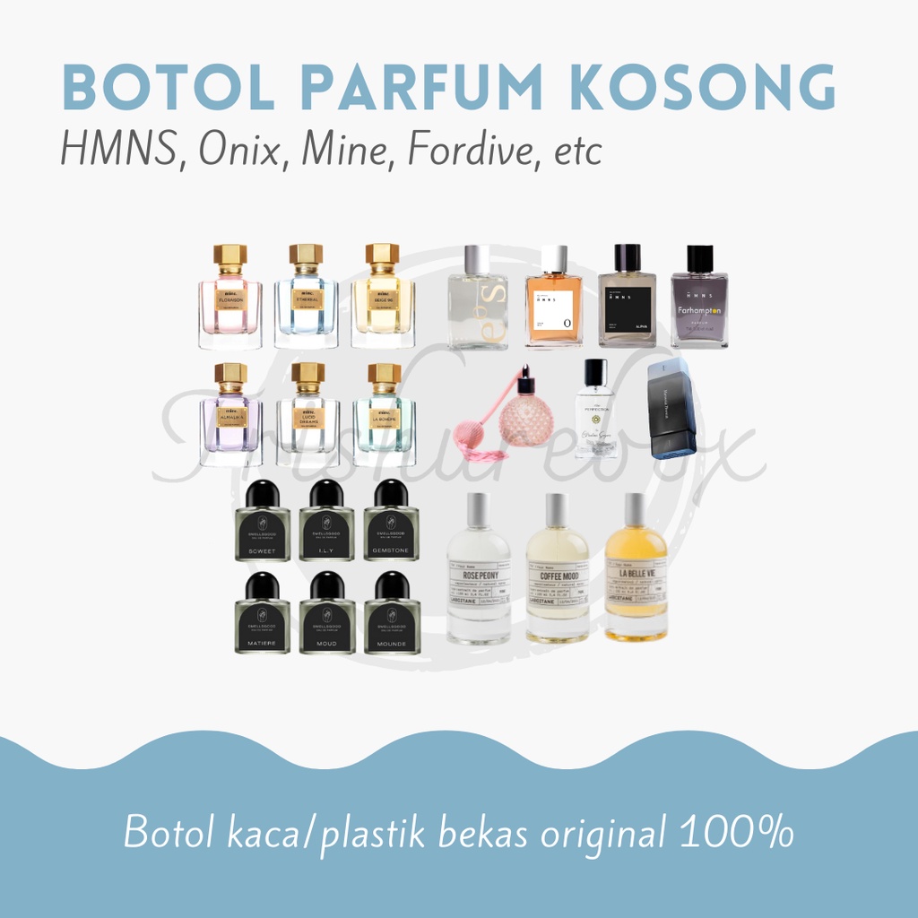Jual Botol Parfum Spray Kaca Kondisi Kosong Bekas Bagus Fullsize HMNS ...