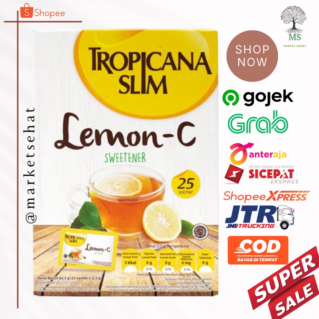 Jual Tropicana Slim Sweetener Lemon-C 25 Sachet - Pemanis untuk Bantu ...