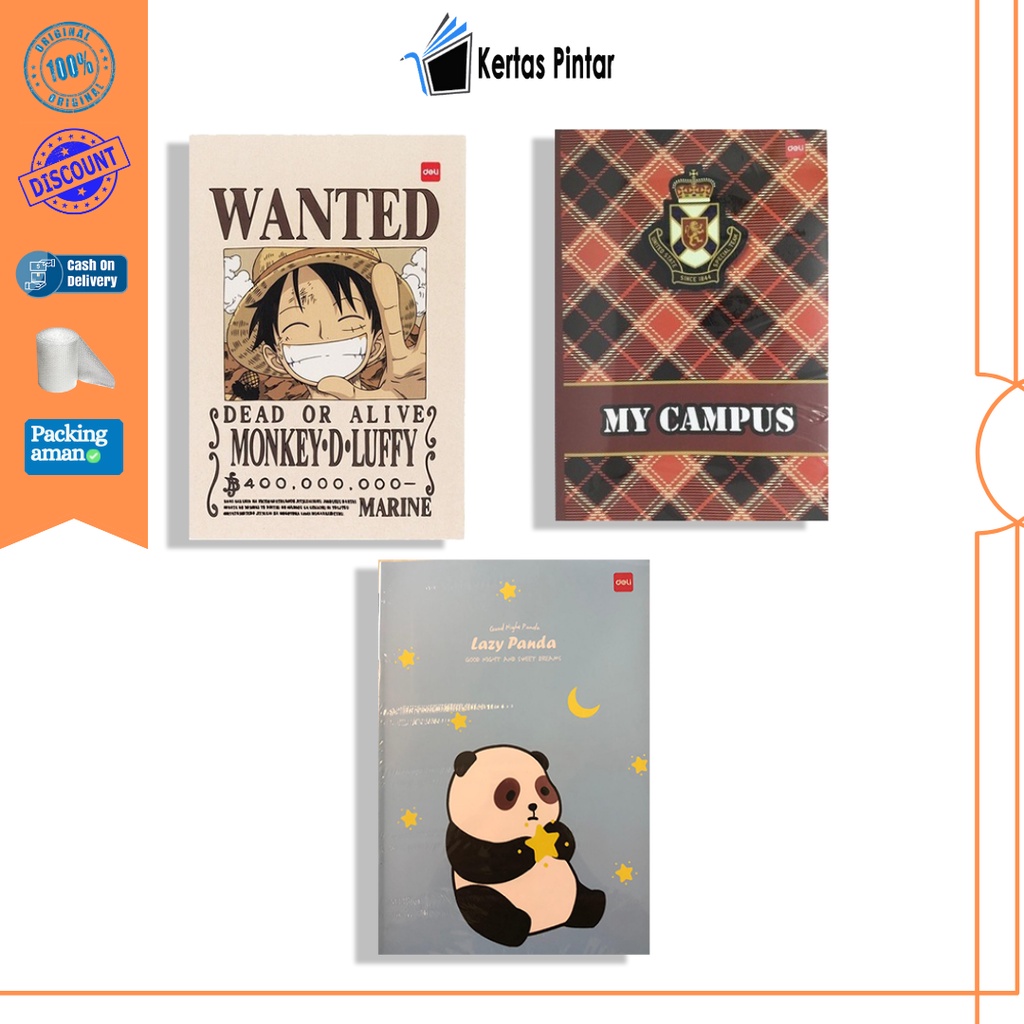 Jual BUKU TULIS BOXY 42 LEMBAR KARAKTER ONE PIECE LAZY PANDA MY CAMPUS ...