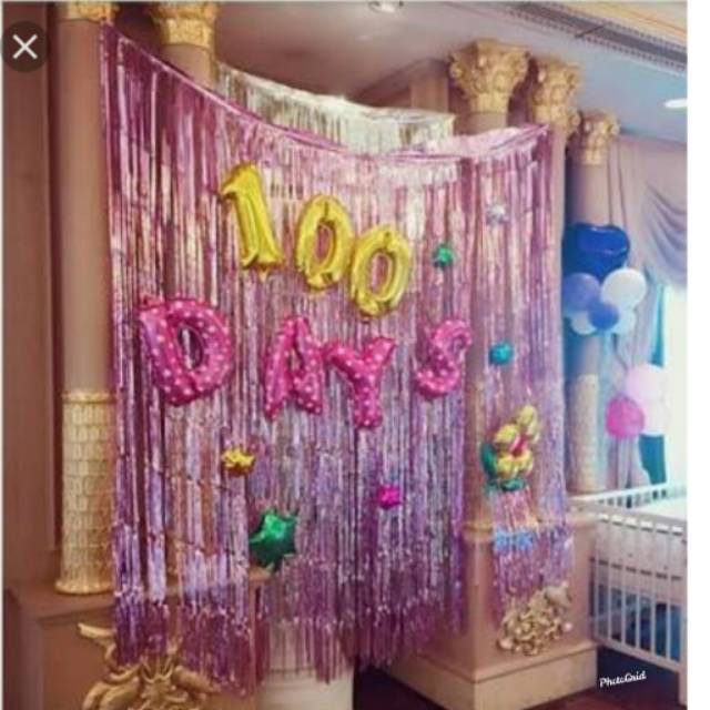 Jual Tirai Foil Silver Balon Rumbai / Backdrop Foil Ulang Tahun Foil ...