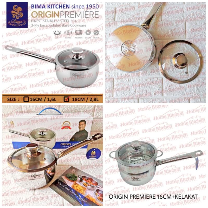 Jual B2002116 B2002118 Bima Origin Premiere Sauce Pan 16cm 18cm Panci ...