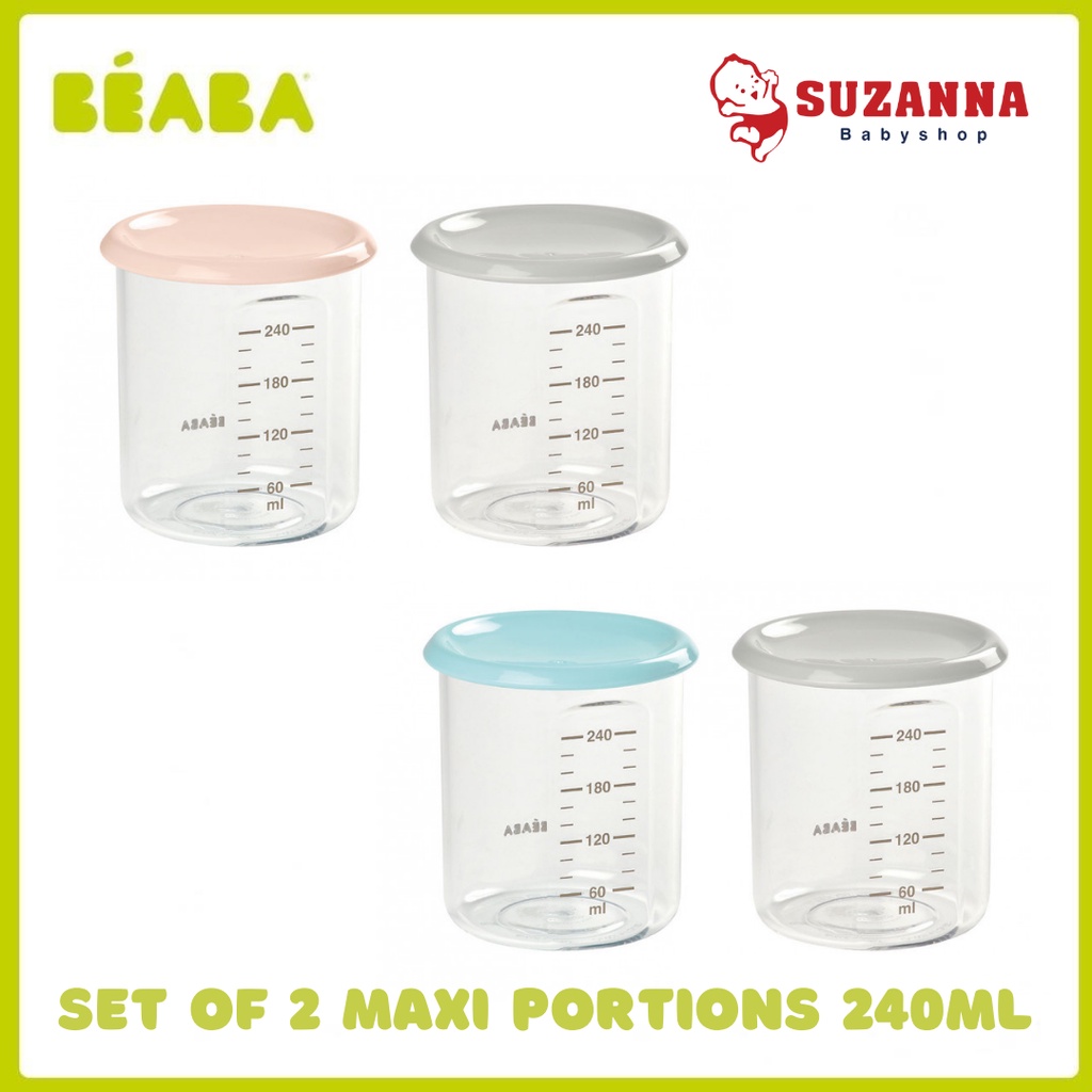 Jual Beaba Set Of 2 Maxi Portions 240ml BEA107 Tempat MPASI | Shopee ...