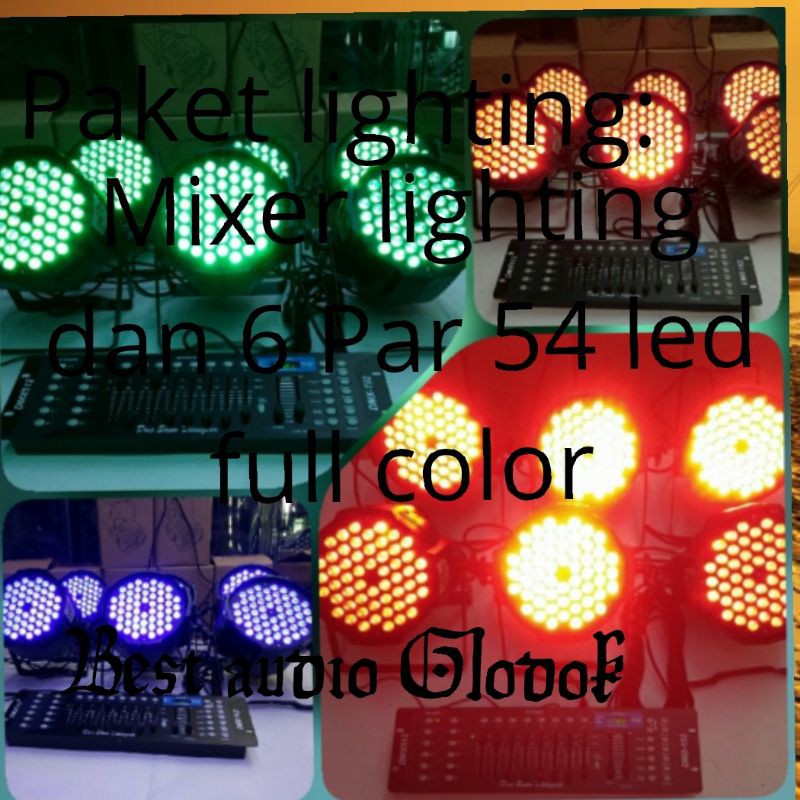 Jual Paket lighting mixer lighting dan 6 Par 54 led full color | Shopee ...