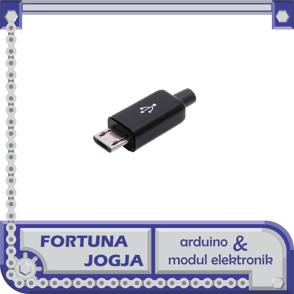 Jual Kepala Konektor Micro USB Male 5 pin Model Colok dengan Cover ...