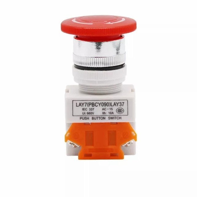 Jual Emergency Stop Push Button Switch LAY37-11ZS DSPT NO NC 660V AC ...