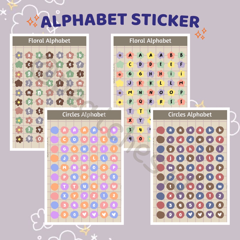 Jual STICKER ALPHABET / STICKER AESTHETIC / DECO STICKER | Shopee Indonesia