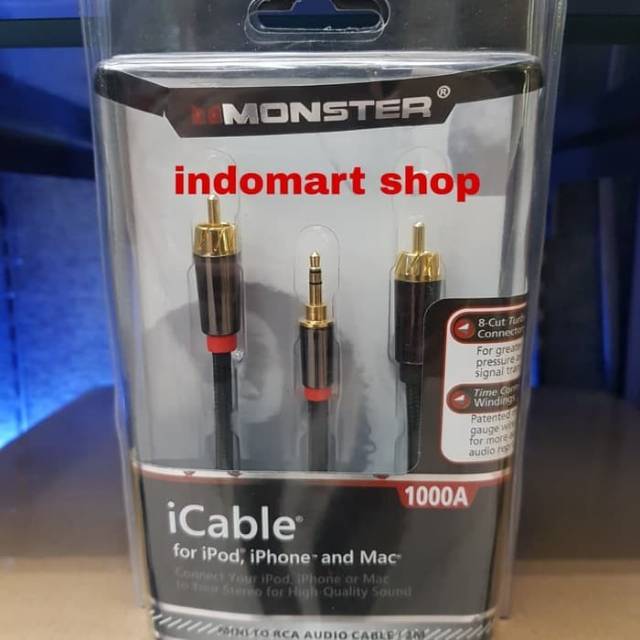 Jual Kabel Jack Audio 3.5mm Monster ( 2meter ) | Shopee Indonesia