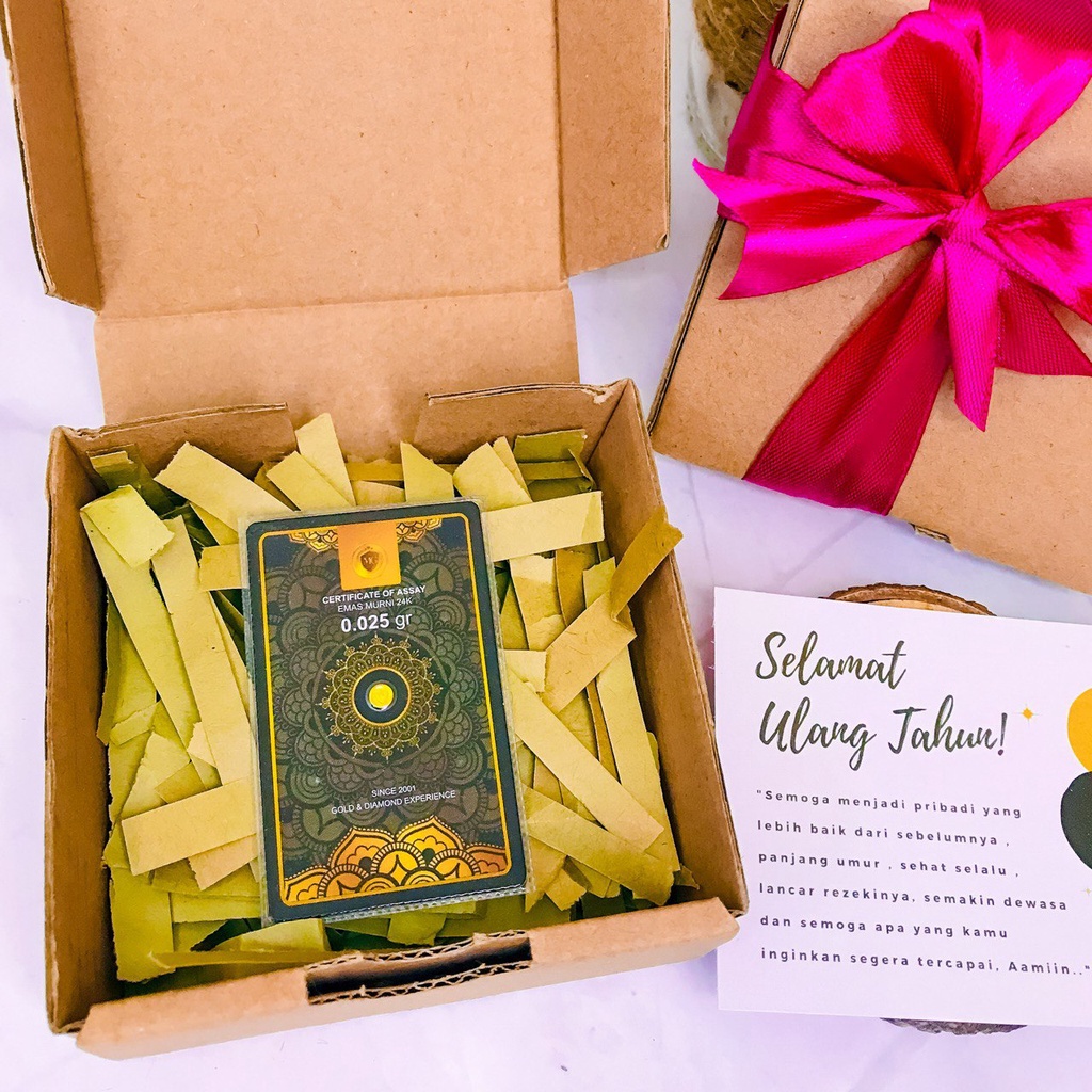 Jual [Lestari Souvenir] Hampers Logam Mulia Big Gold Gift Box Mini Gold ...
