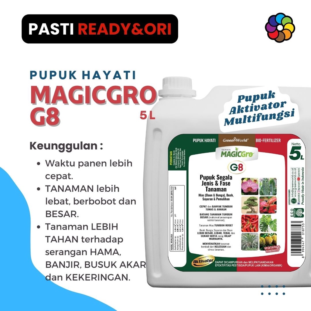 Jual PUPUK CAIR SUPER MAGICgro G8 5L u/ Segala Jenis Tanaman Outdoor PUPUK ORGANIK CAIR, NUTRISI ...