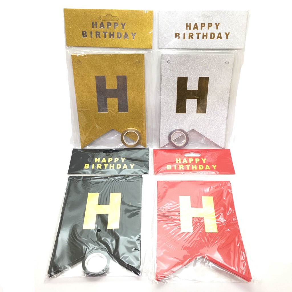Jual BANNER HAPPY BIRTHDAY TULISAN SEGI LIMA / BANNER ULANG TAHUN ...