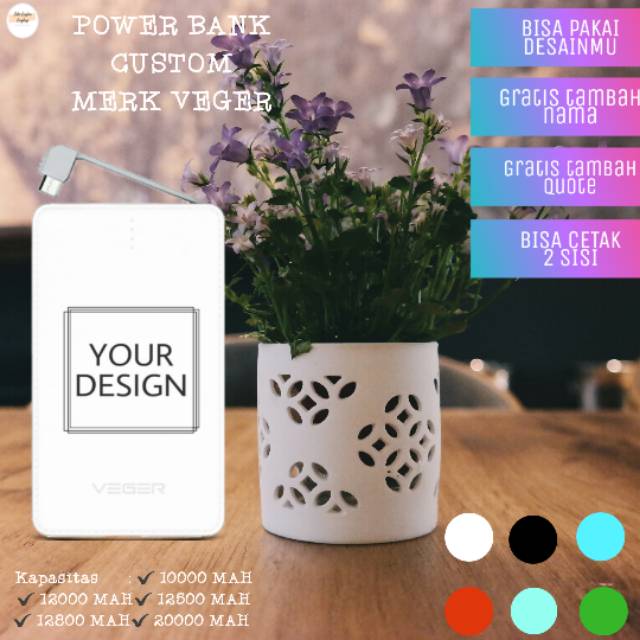 Jual Power Bank Custom Merk Veger | Shopee Indonesia