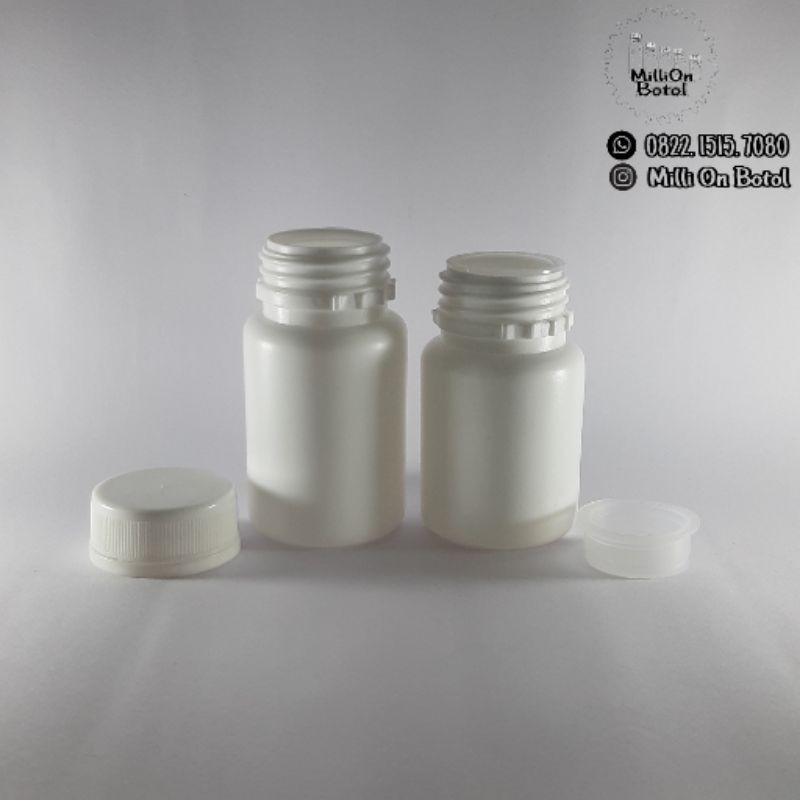 Jual Botol HDPE 100 ml / Botol Kapsul 80 / Botol Putih Susu / Boto Ester C | Shopee Indonesia