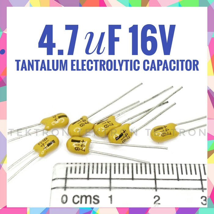 Jual 4.7uF 16V Tantalum Electrolytic Capacitor kapasitor 4u7F 4u7 ...