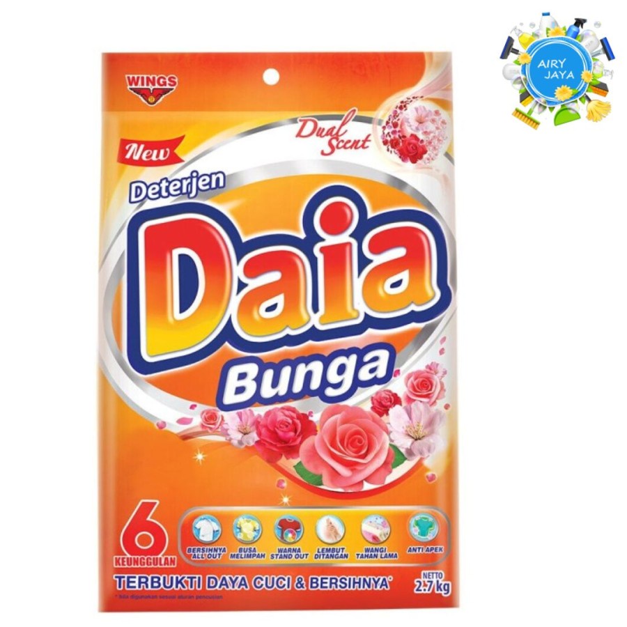 Jual Daia Powder Detergent Floral Blossom Bag 2.7 kg Kemasan Besar ...