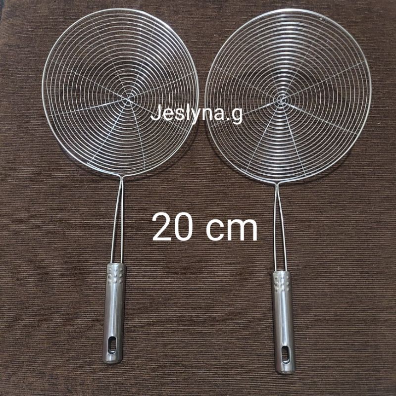 Jual SEROK GORENGAN STAINLESS STEEL/SARINGAN MINYAK UK 20 CM | Shopee ...