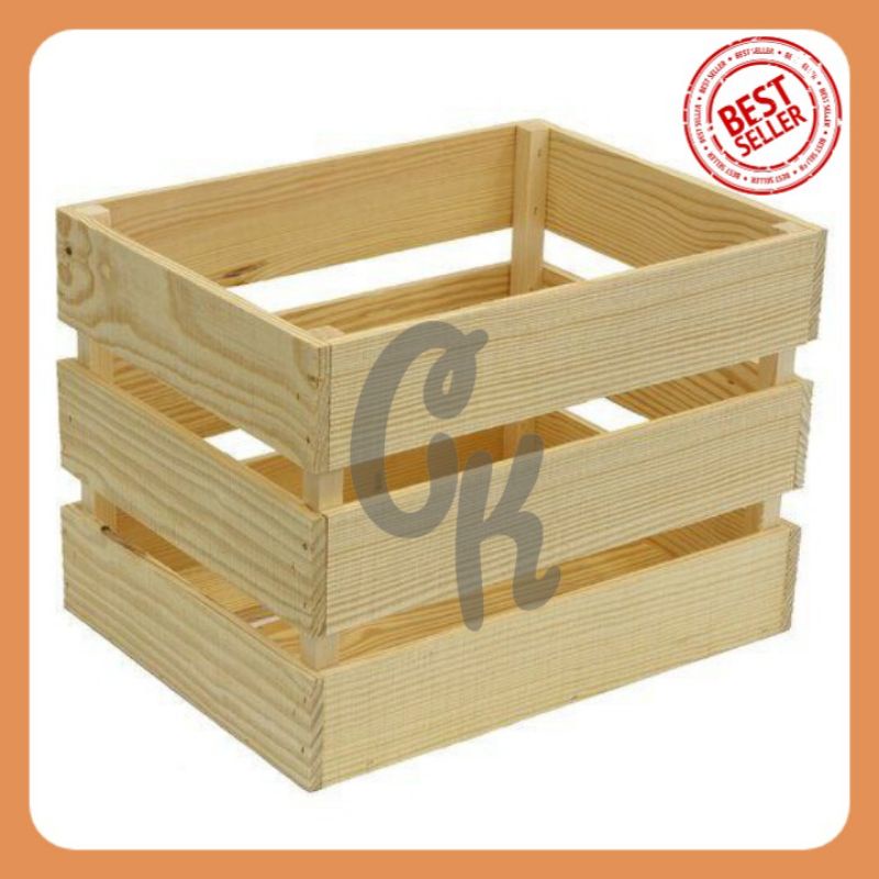 Jual WOODEN CRATE BOX / KOTAK PENYIMPANAN KAYU / WOODEN STORAGE BOX ...
