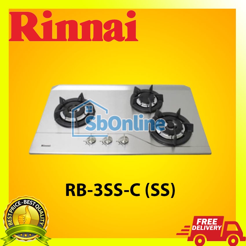 Jual RINNAI Kompor Tanam Gas 3 Tungku - RB 3SS C (SS) | Shopee Indonesia
