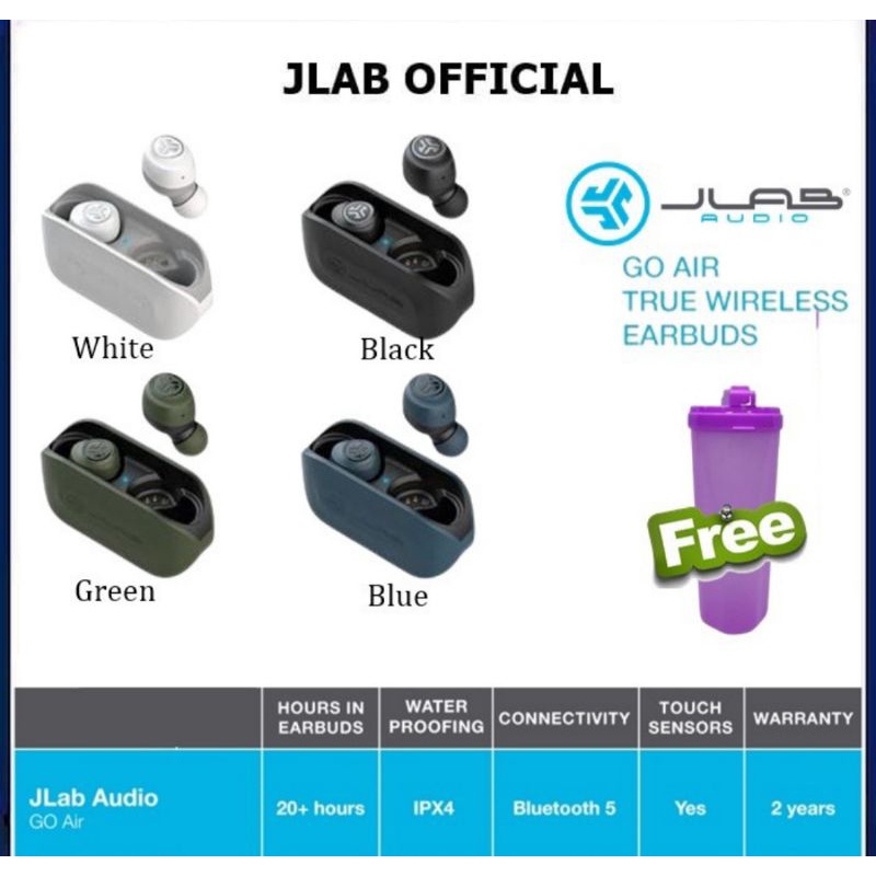 Jual TWS JLab Go Air True Wireles Earbuds | Shopee Indonesia